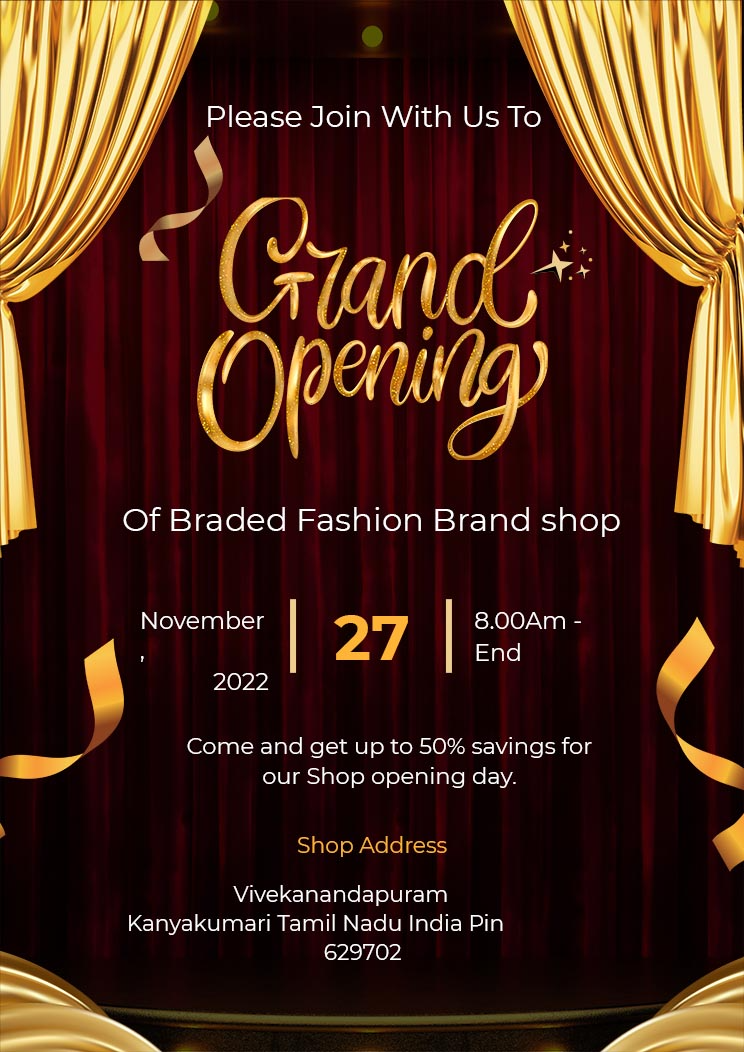 Grand Opening Invitation Card