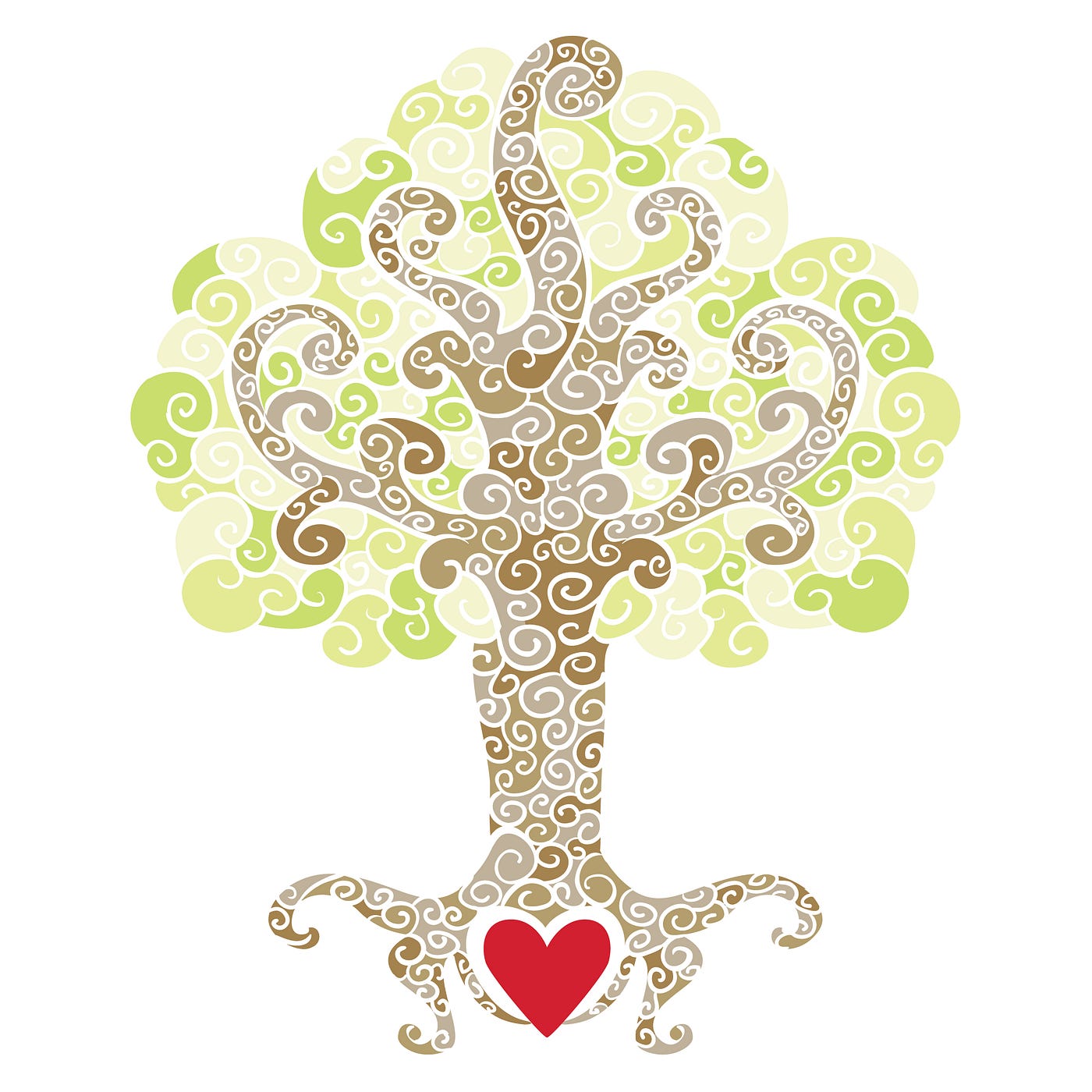 Heart Tree W Roots
