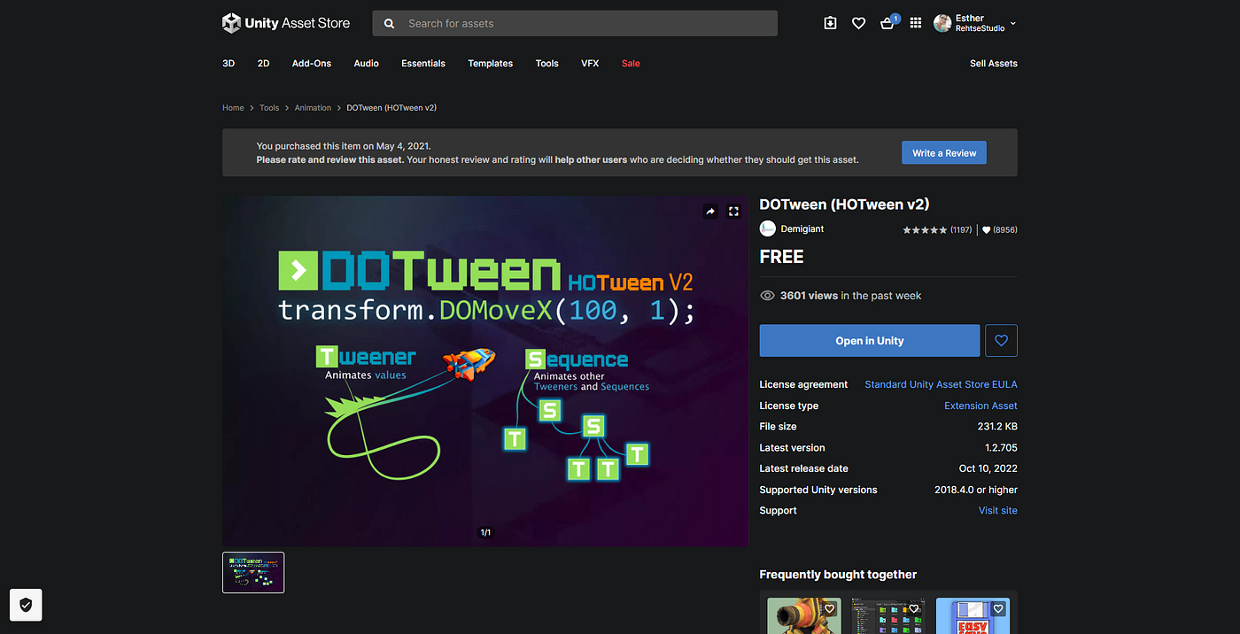 Unity Asset Store DOTween - Công Cụ Không Thể Thiếu Cho Lập Trình Viên Game