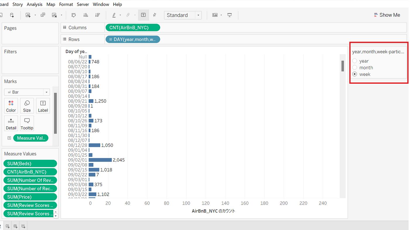 How To Display Week Number By Month Tableau Software