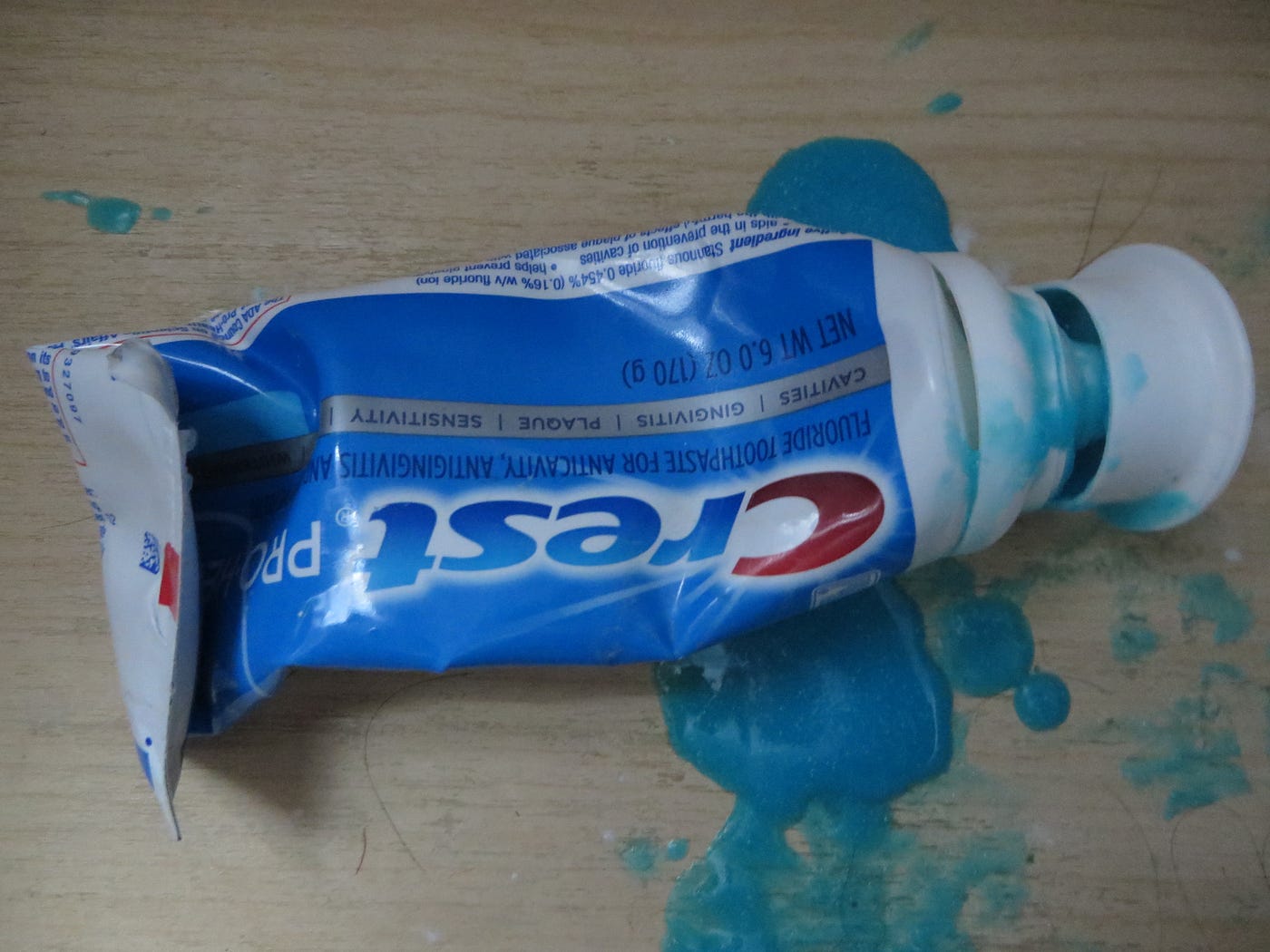 Crest Toothpaste Tube Back