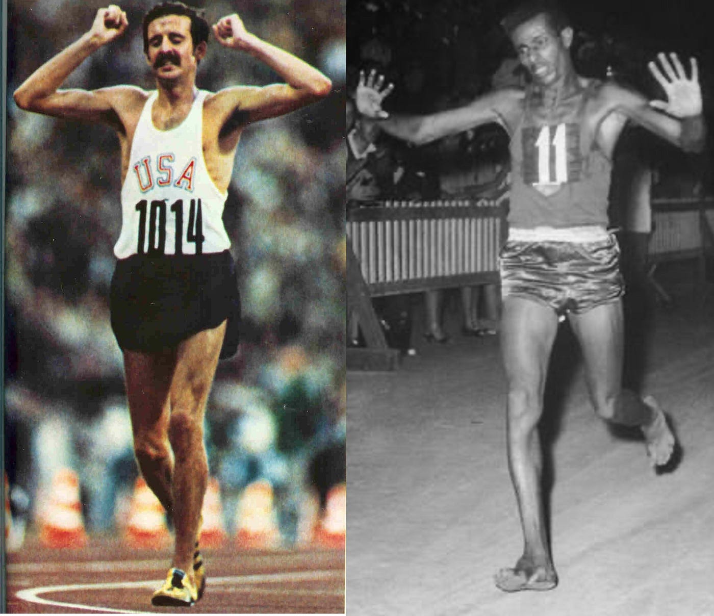 Abebe Bikila Carries Shoes