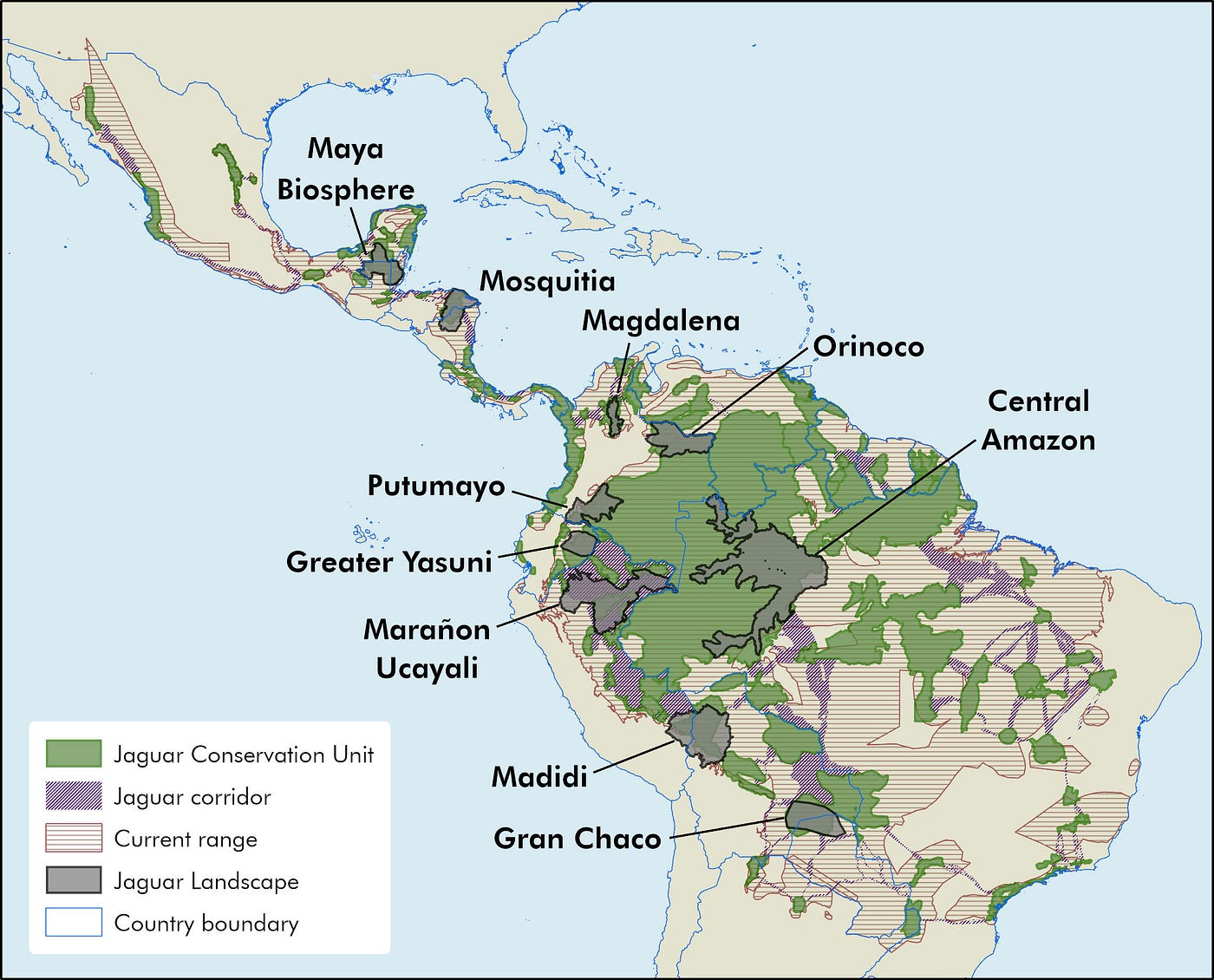 Jaguar Habitat Map