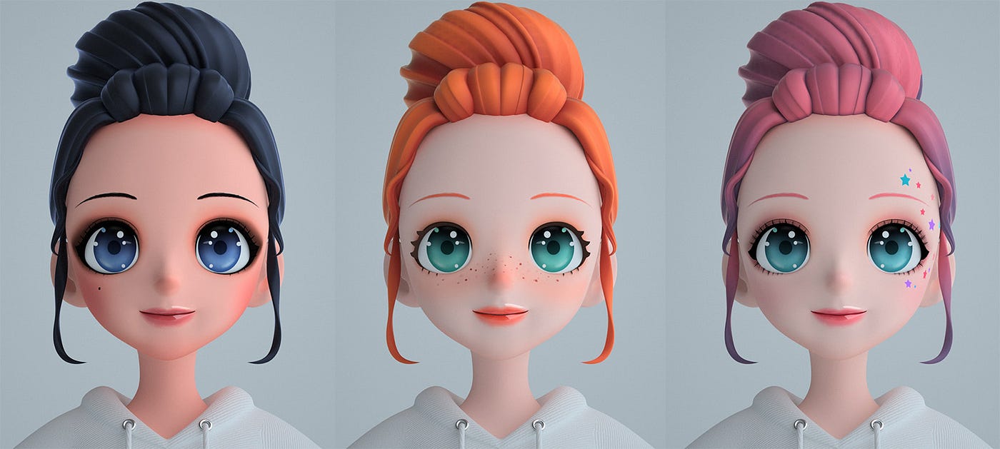 3d Cartoon Head Shapes