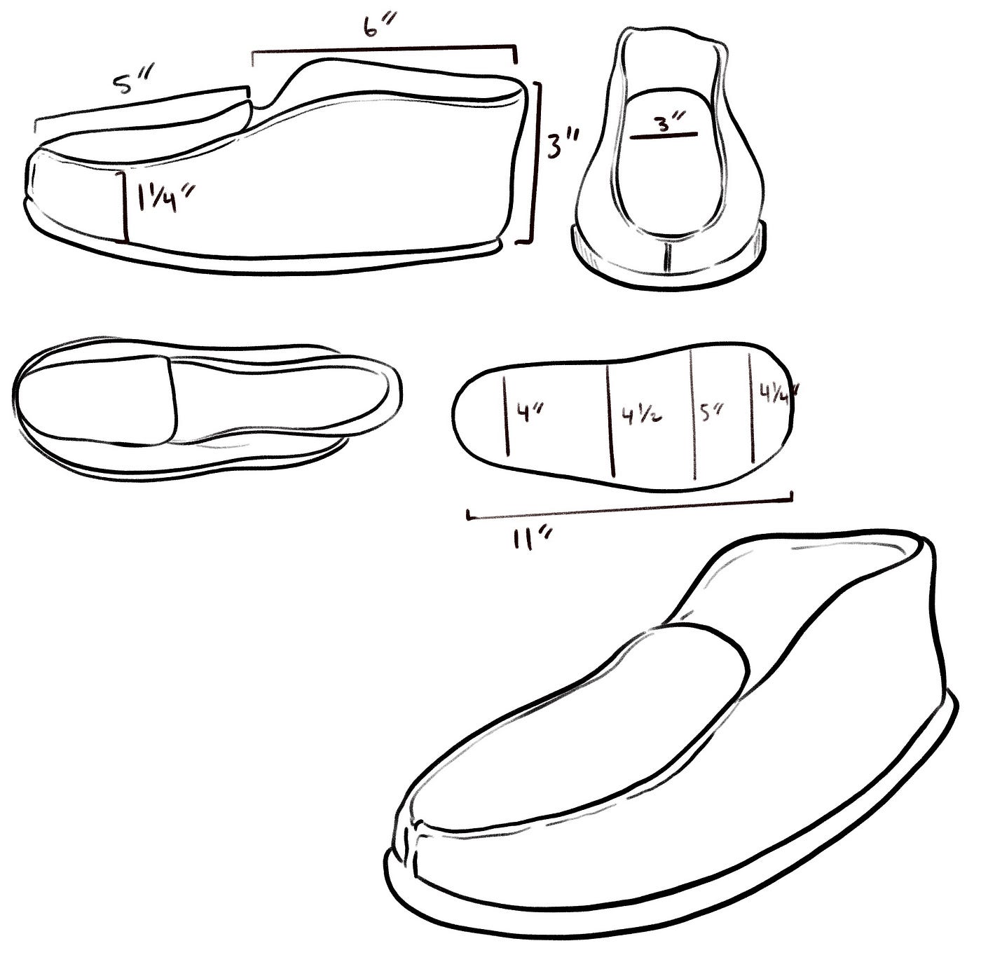 Product Slipper Sketches