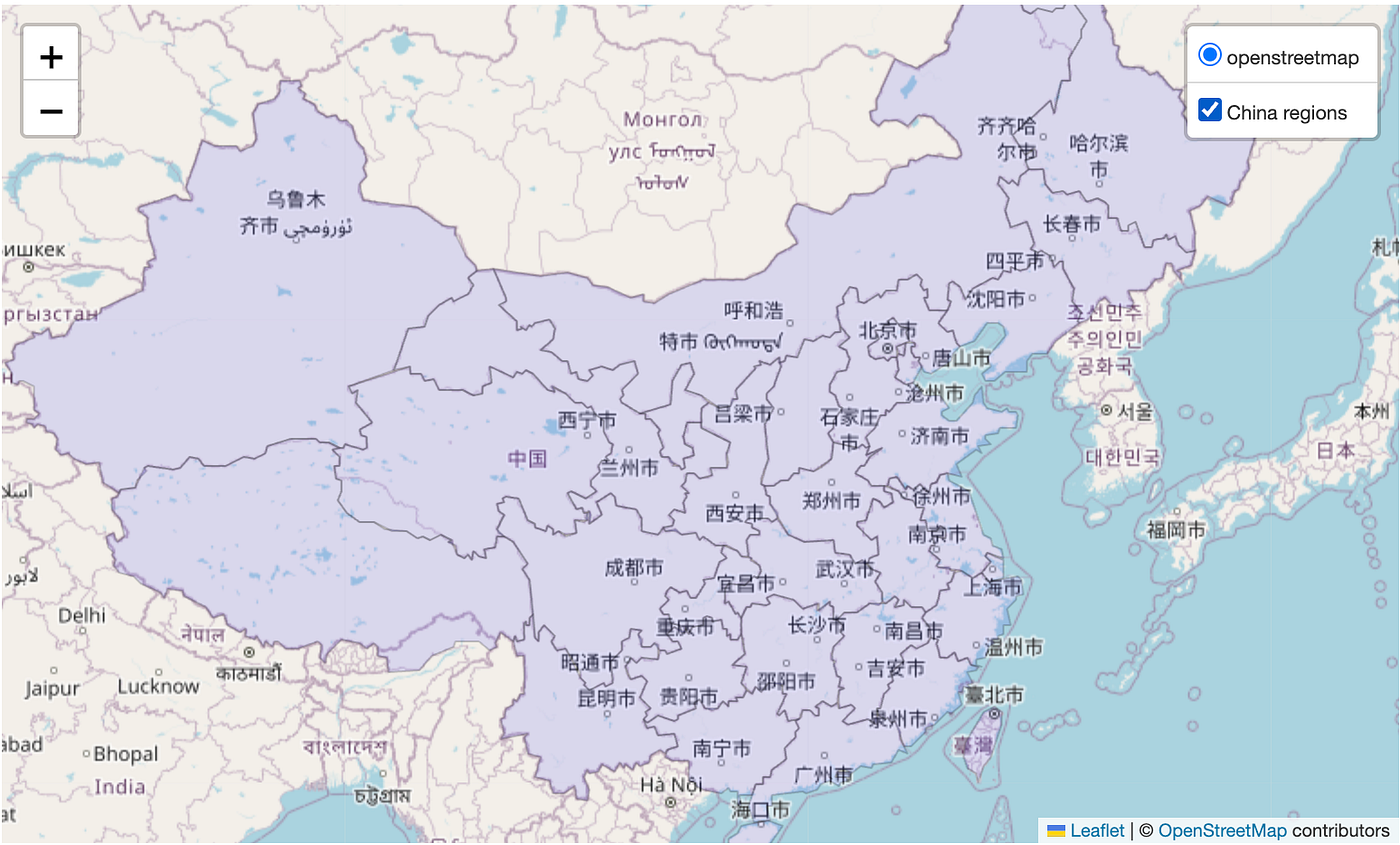 China Map That Shows Regions