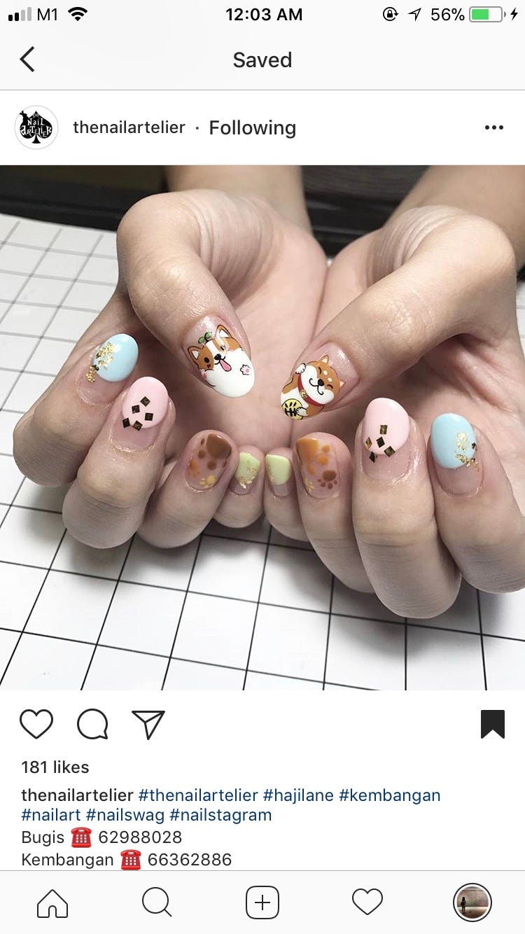 Cute Dog Nail Art