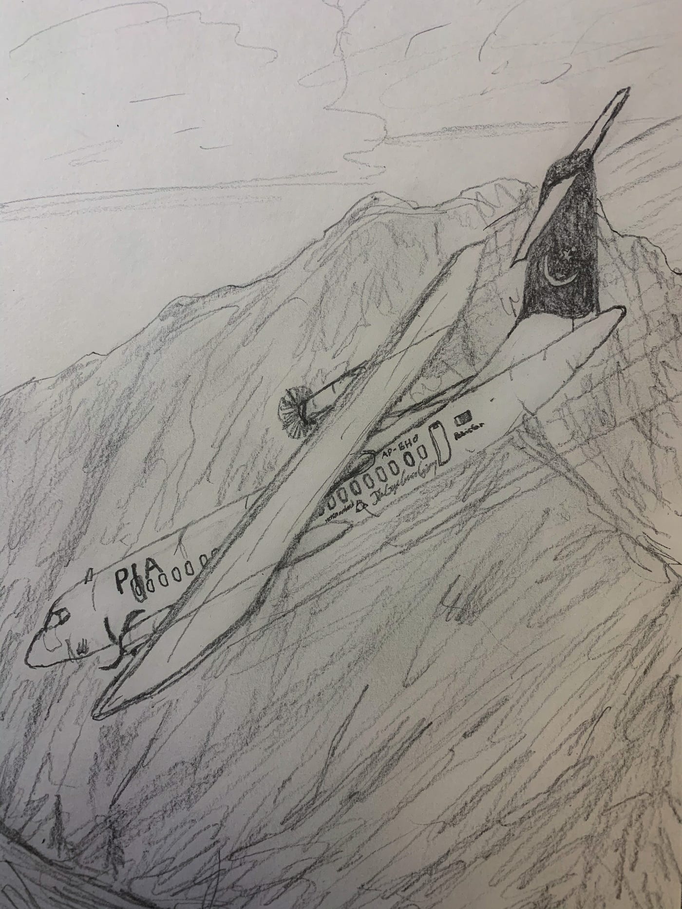 Plane Crash Drawing Easy With Pencil