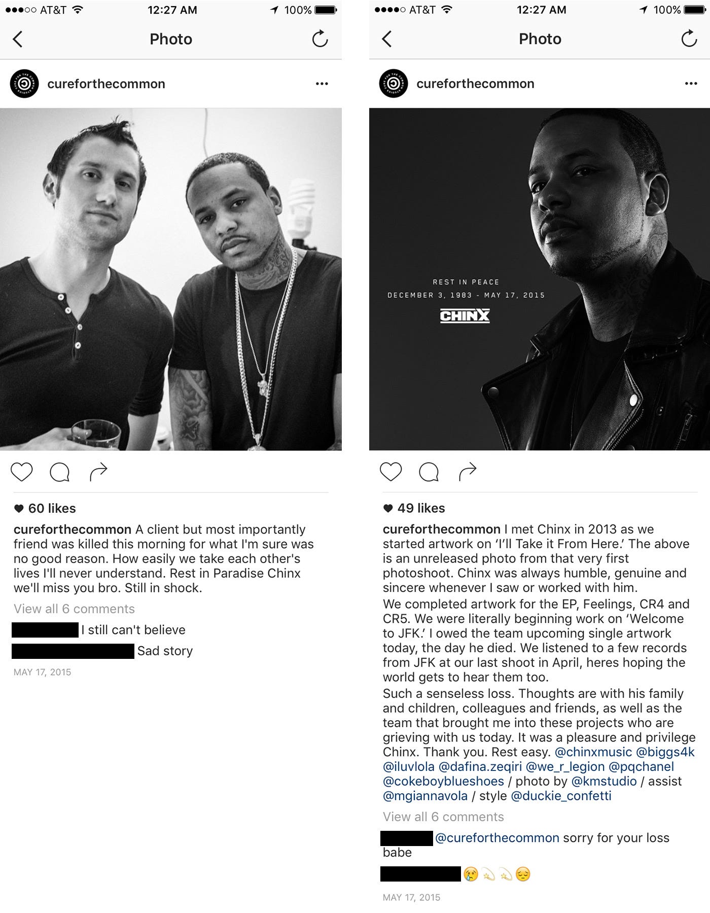 Janelli Pickens Tattoos Lionel “Chinx” Pickens (1983 2015)