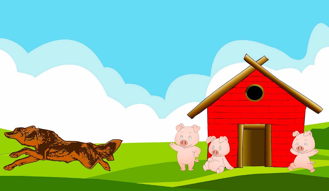 Three Little Pigs Wolf Brick House