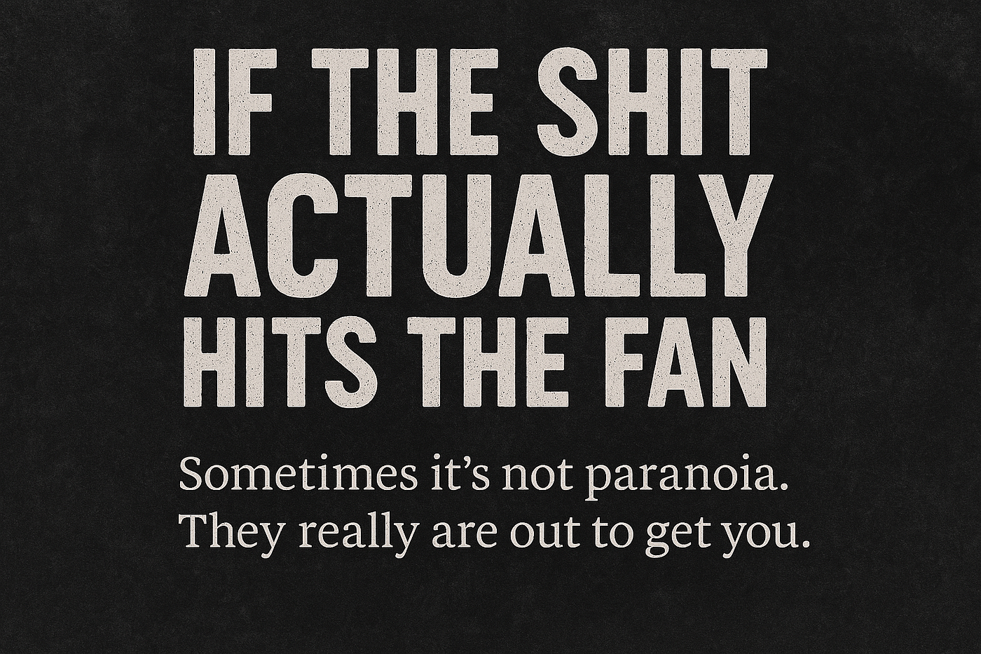 Shit Has Hit The Fan Part 2: If The Shit Actually Hits The Fan | By