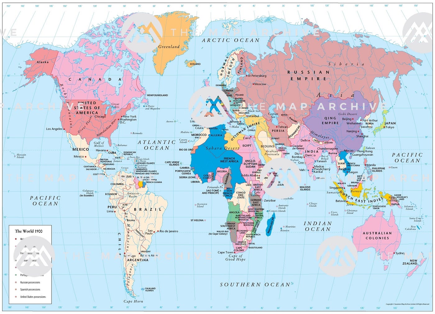 World Empires 1900 World Map Empire McVitie Our Beautiful Wall Art And