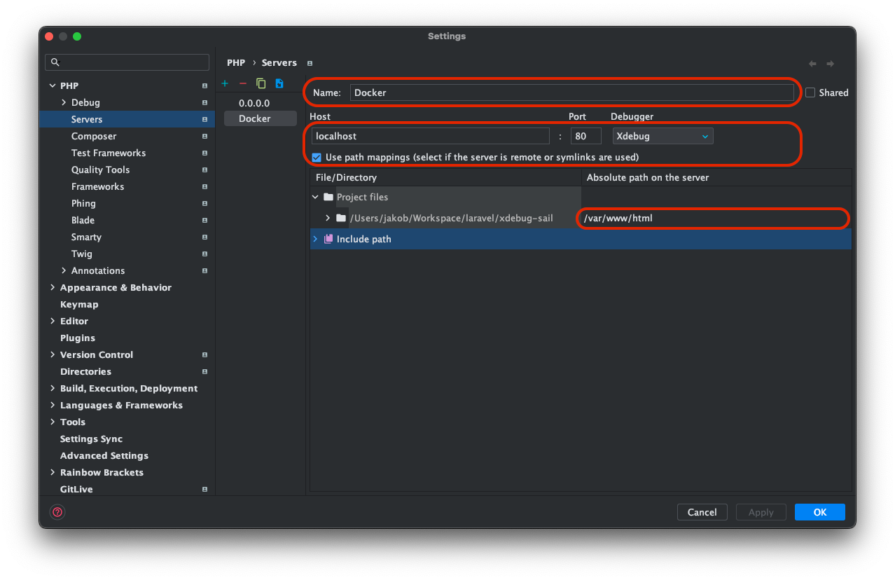 Xdebug Phpstorm