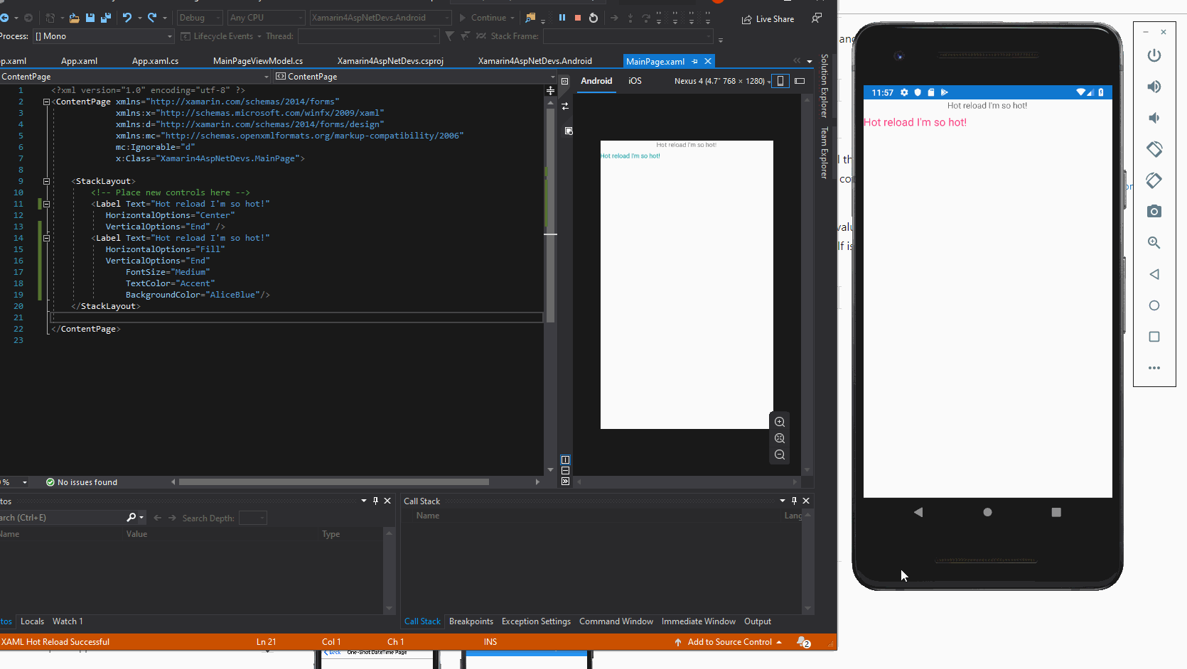 Xaml Hot Reload For Xamarin Forms Is Now Available From