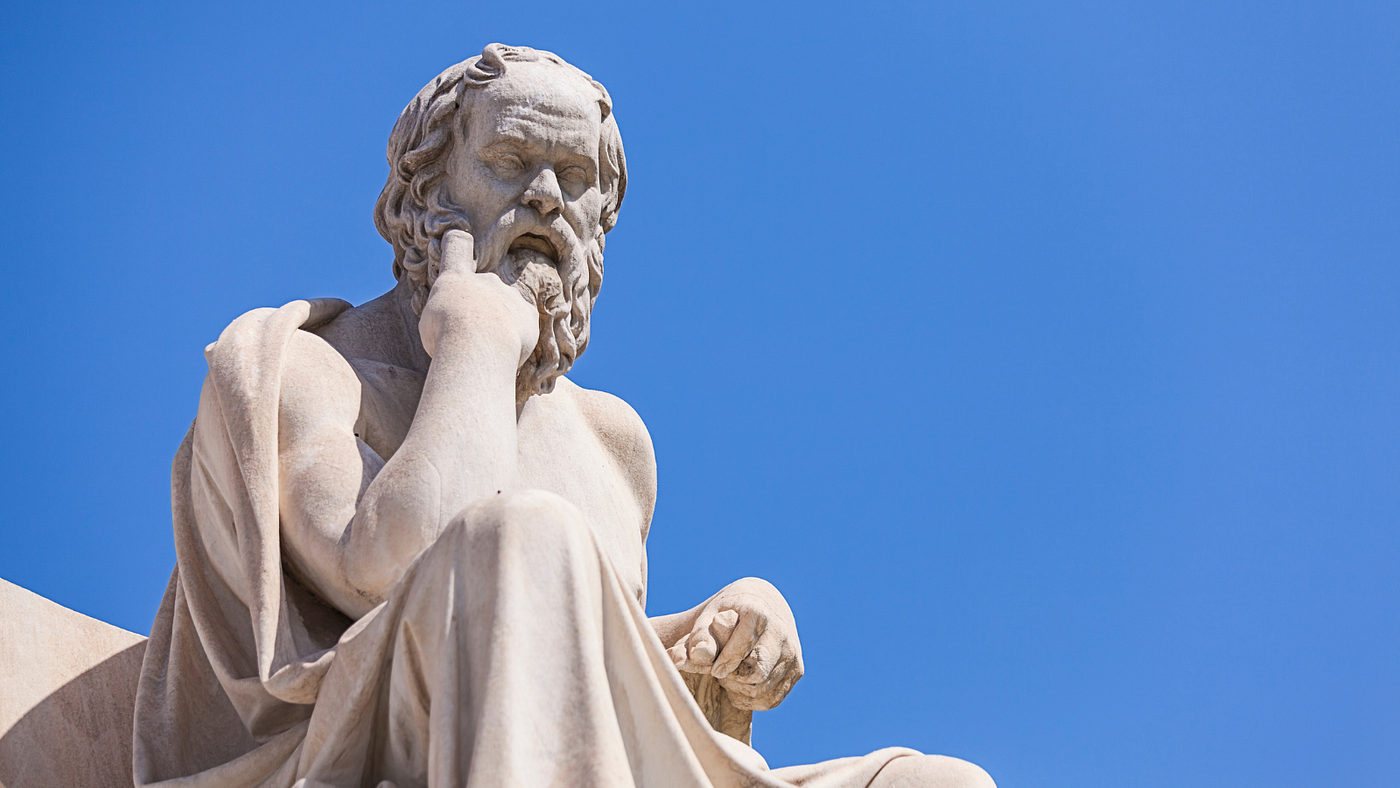 Socrates Statue Thinking