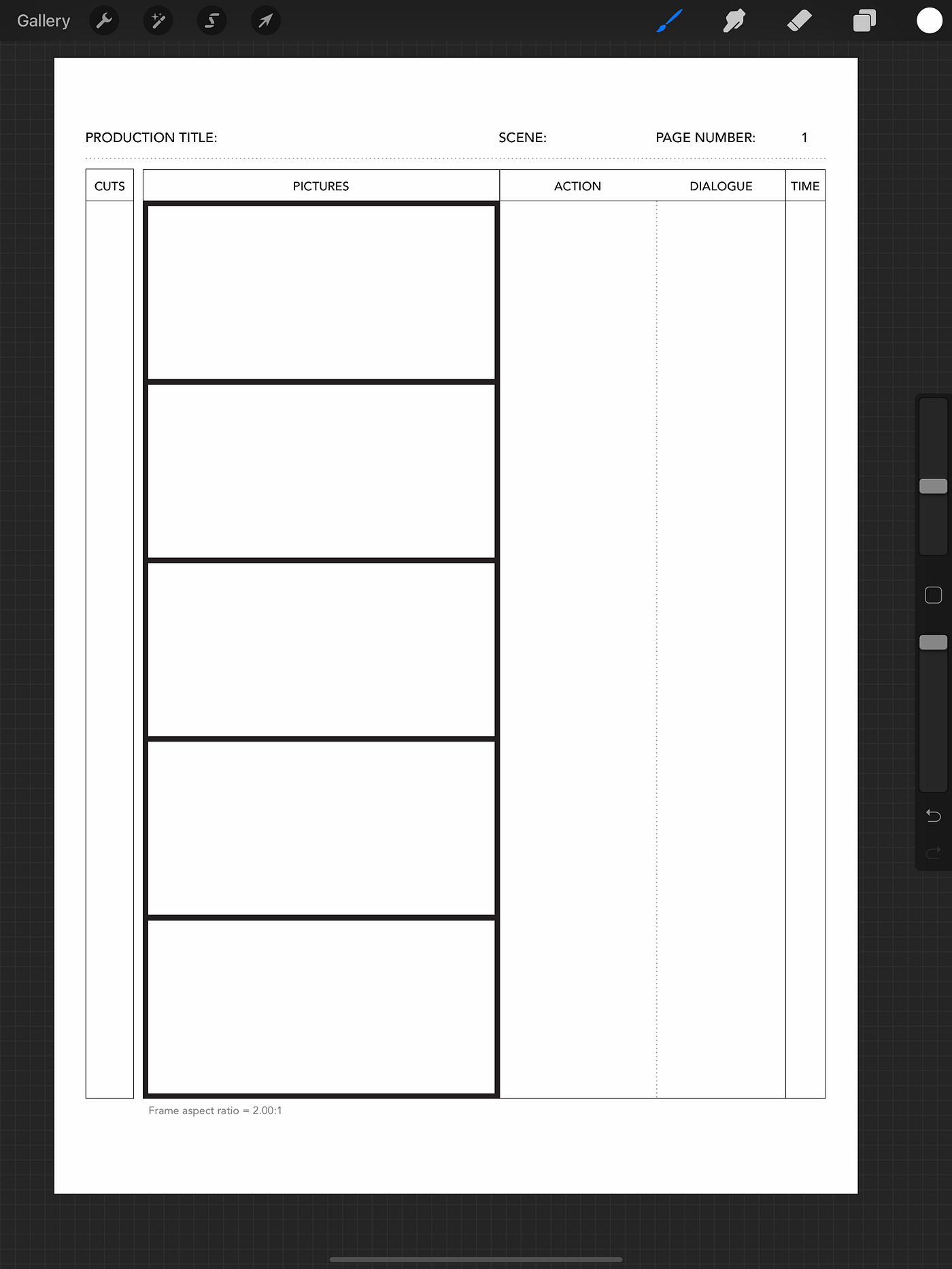 Widescreen Storyboard Template Pdf