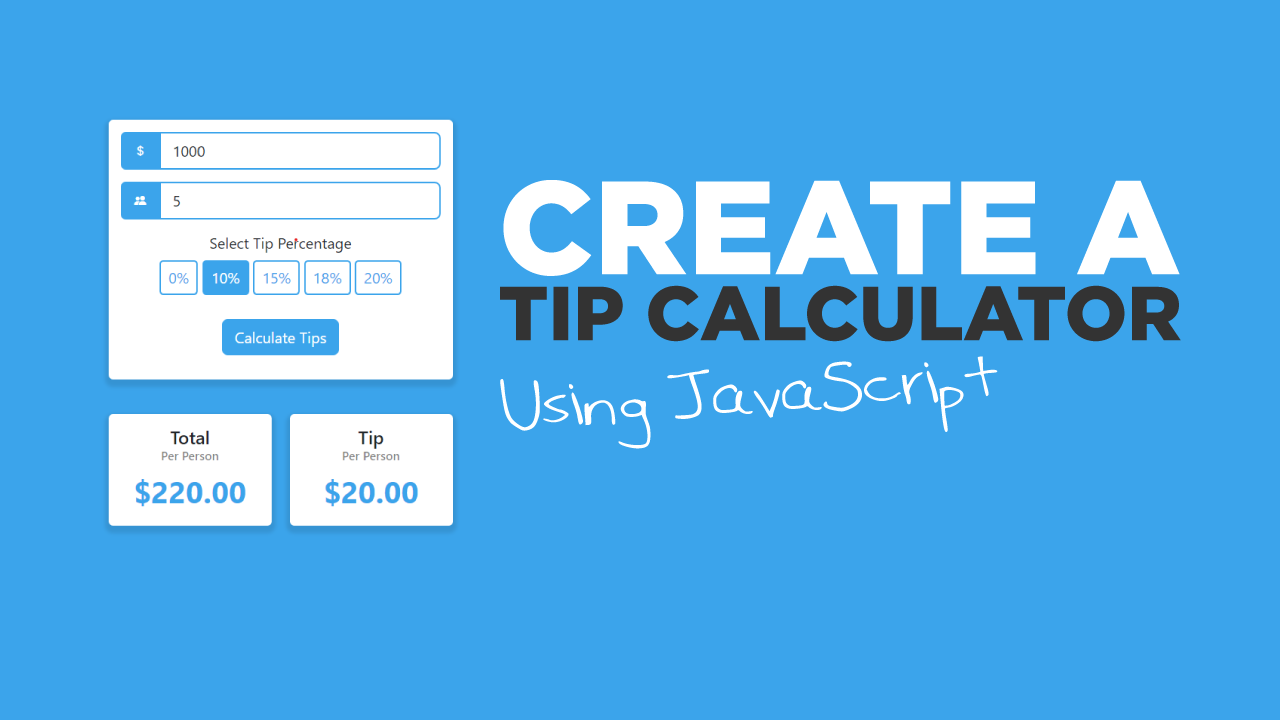 Create A Restaurant Bill And Tip Calculator In JavaScript, 48% OFF
