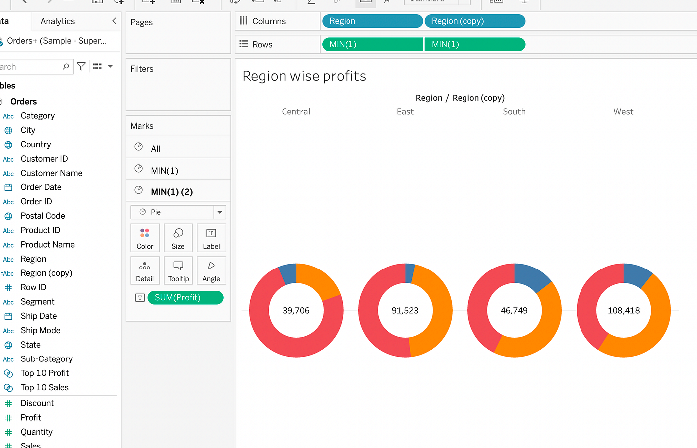 How To Make Tableau Donut Chart