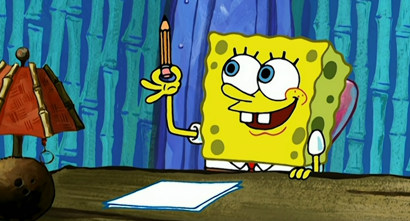 Spongebob Studying