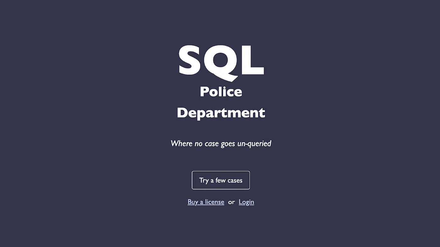 SQL Noir - Interactive SQL Game | Learn SQL by Solving Detective Cases