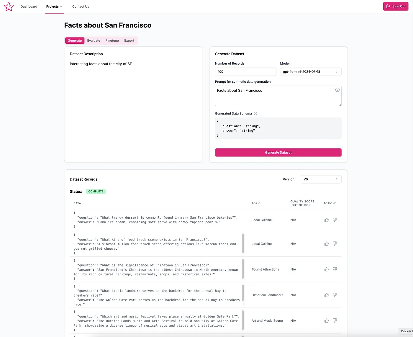 A completed dataset in Starfishdata