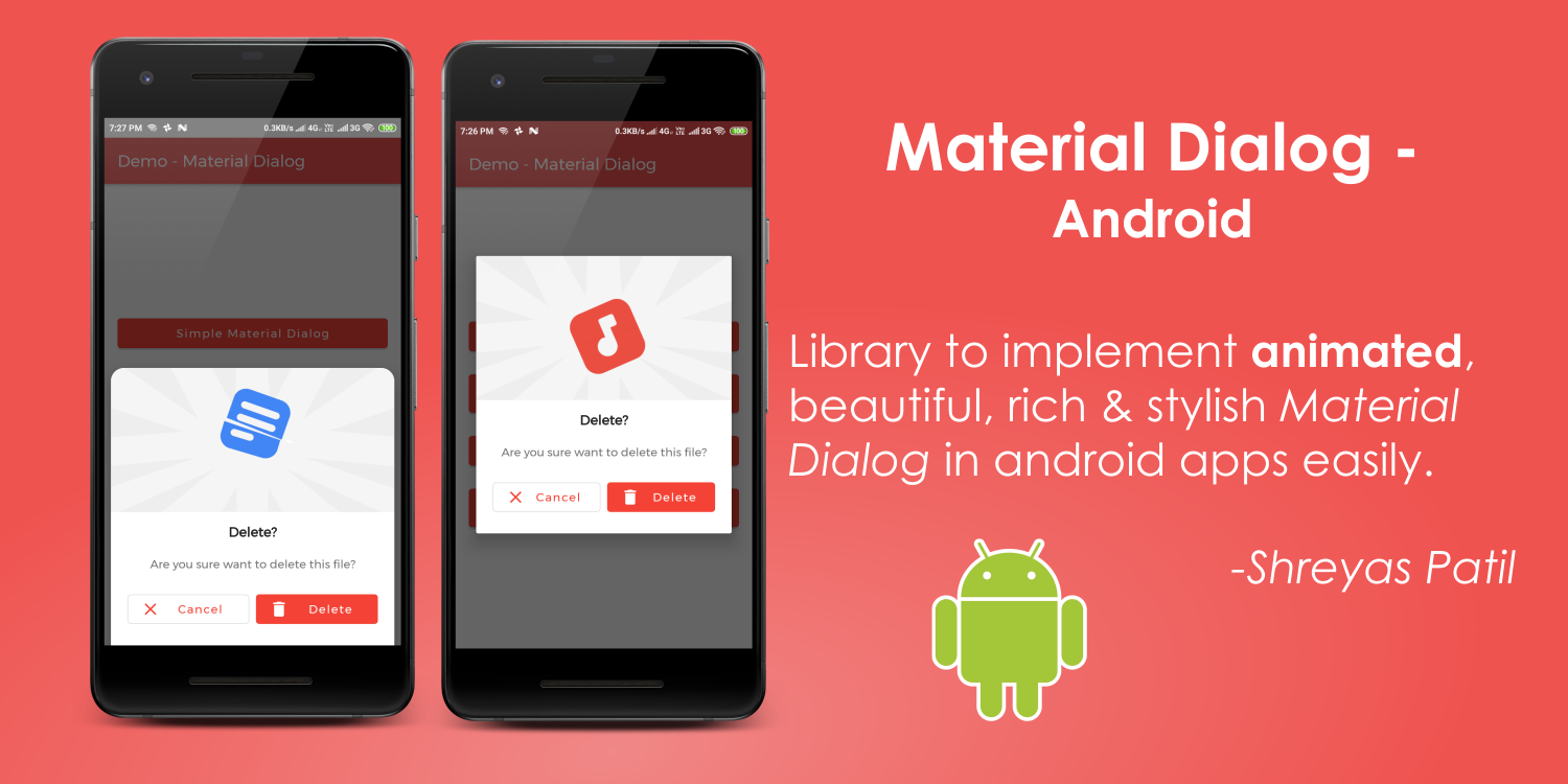 Animated Material Dialog — Android 📱 😍🎨 | by Shreyas Patil | MindOrks ...