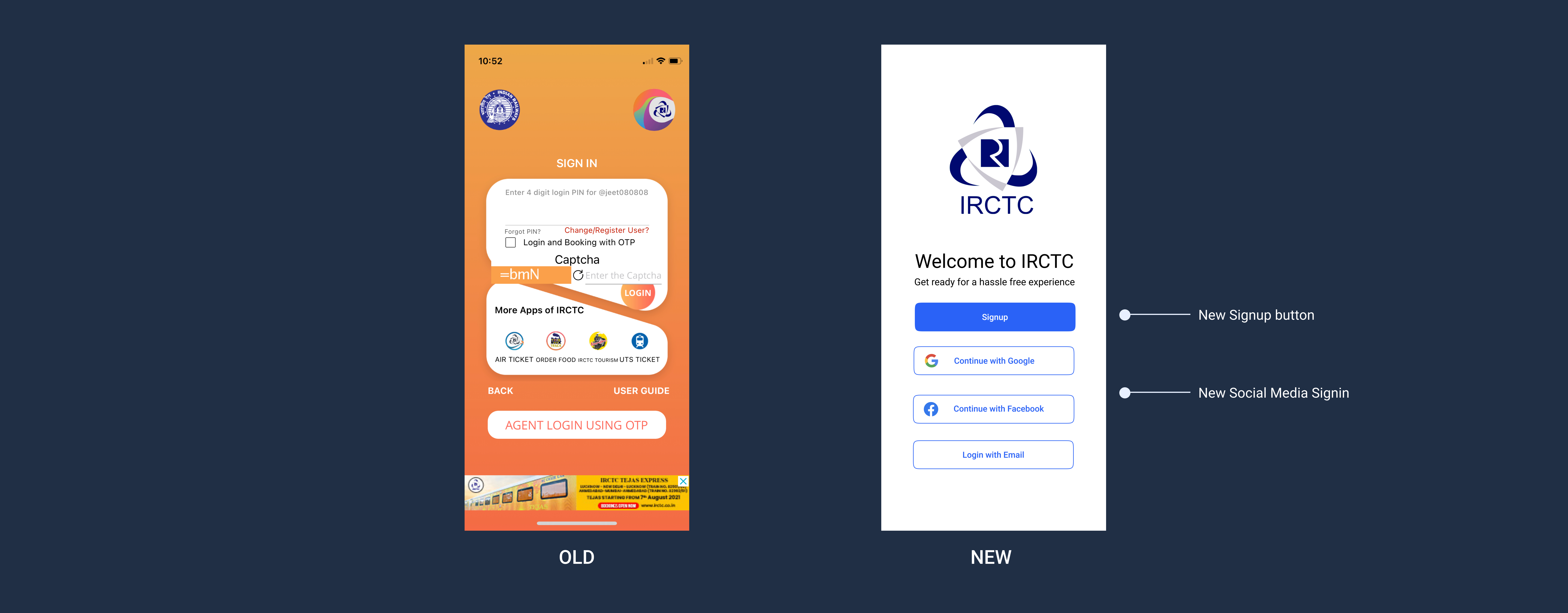 IRCTC Redesign UI UX Case Study By Dinesh Chellamuthu, 52% OFF