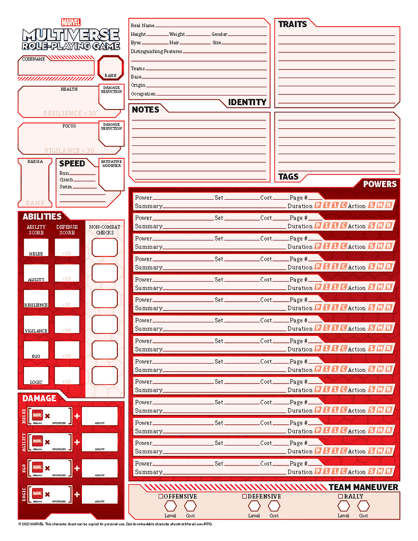Rpg Sheet