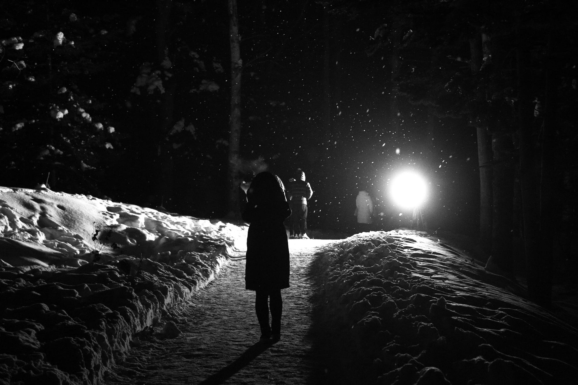 Girl Walking In The Dark