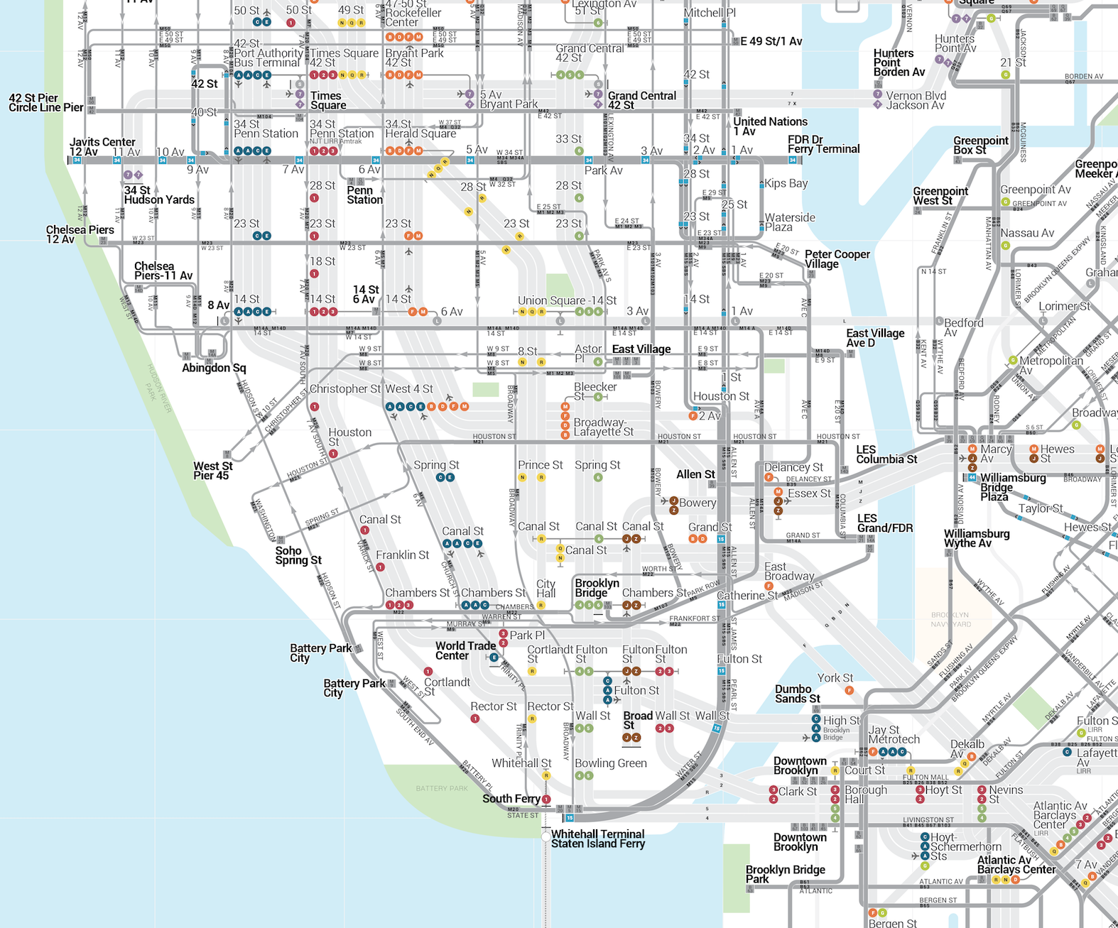 Streetwise Manhattan Bus Subway Map Laminated Public