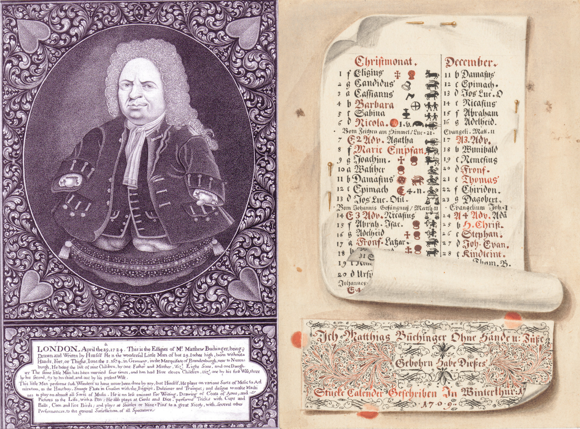 Matthias Buchinger Drawings