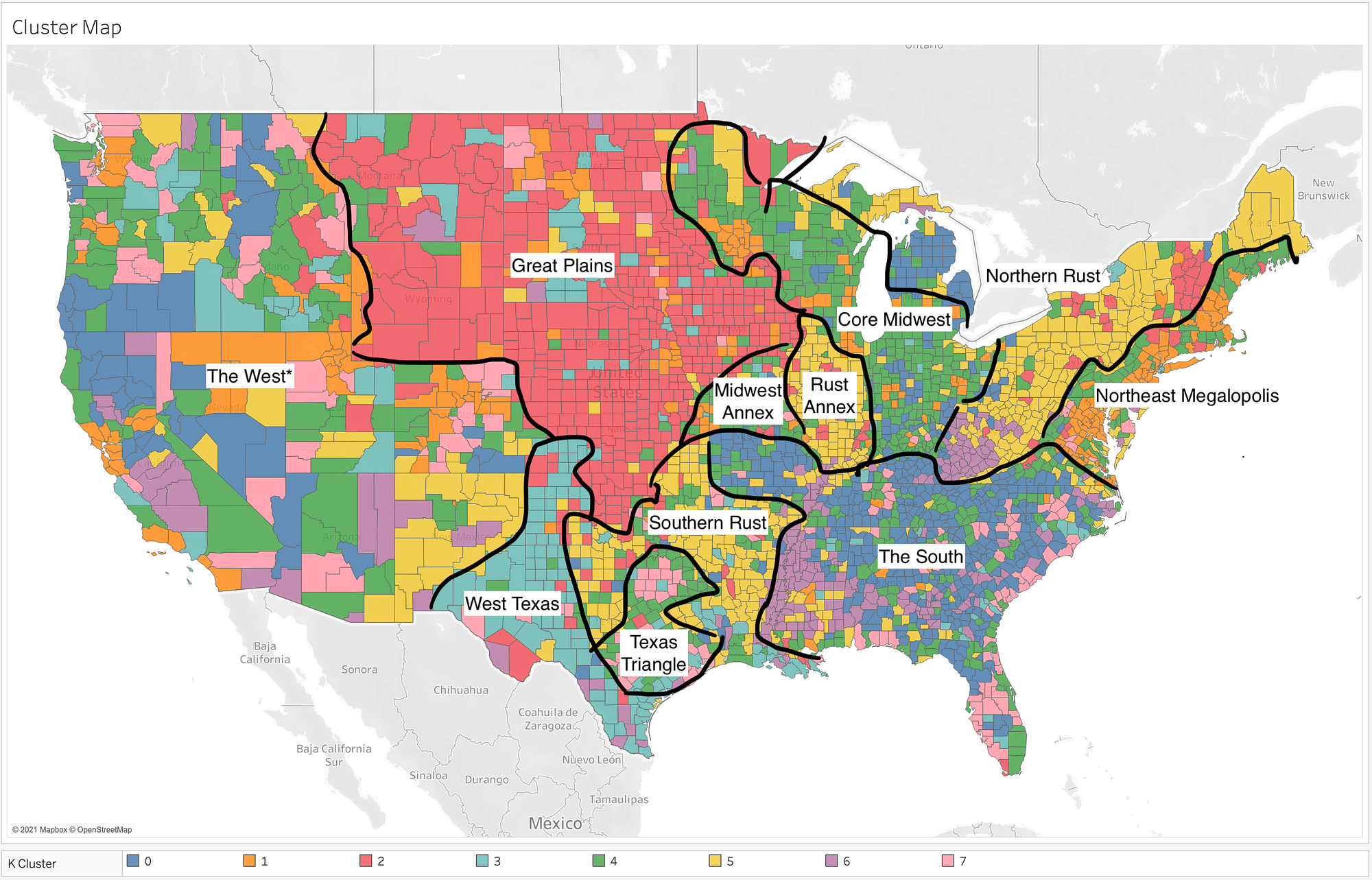 Usa Urban Areas Clusters Map USA Urban Areas Clusters Map