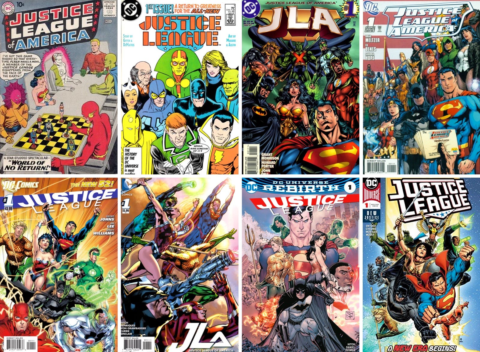 Logos Of The Members Of The Justice League Of
