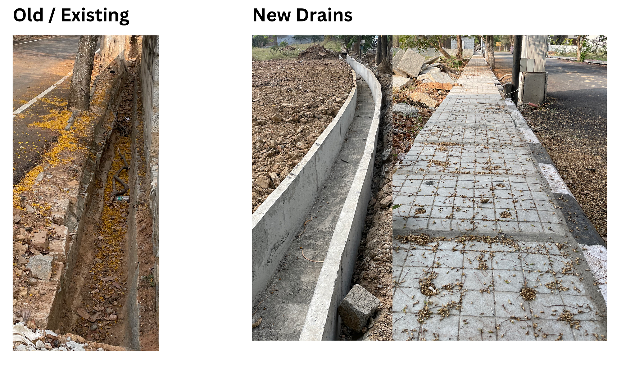 Concrete Median Drain Through