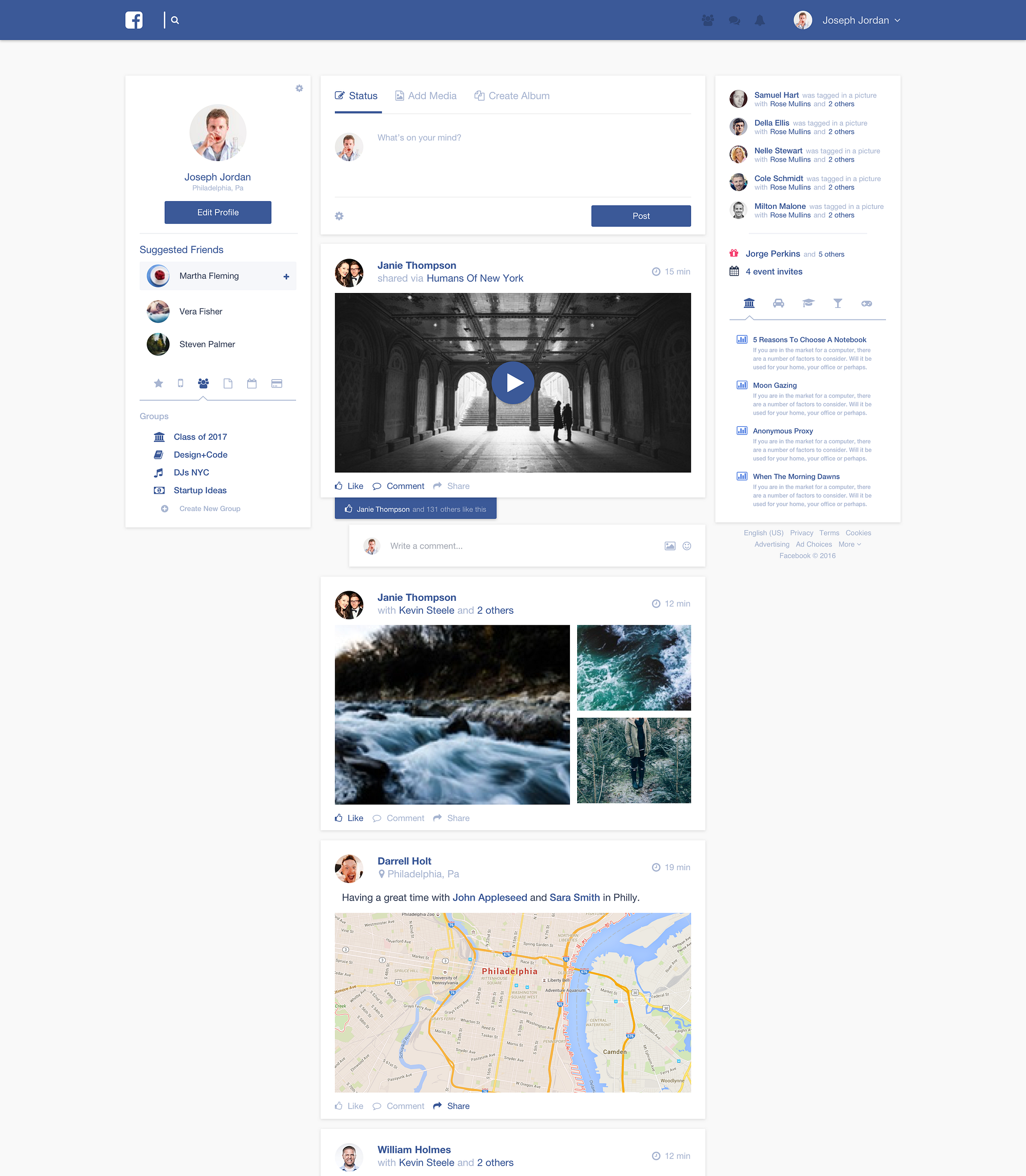 Facebook Home Page Redesign Design Ideas Facebook Redesign Attempt By