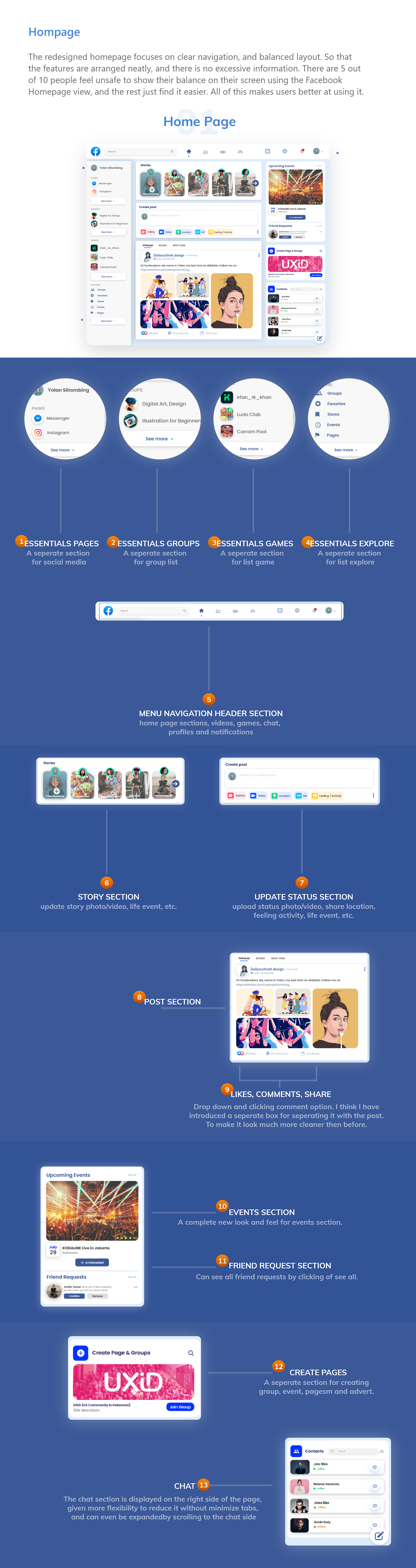 Facebook Home Page Redesign Design Ideas Construction Website Design