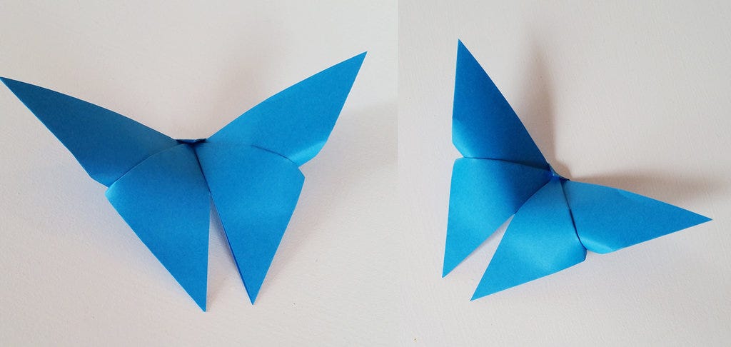 Flat Origami Butterfly How To Make A Paper Butterfly (with Pictures)