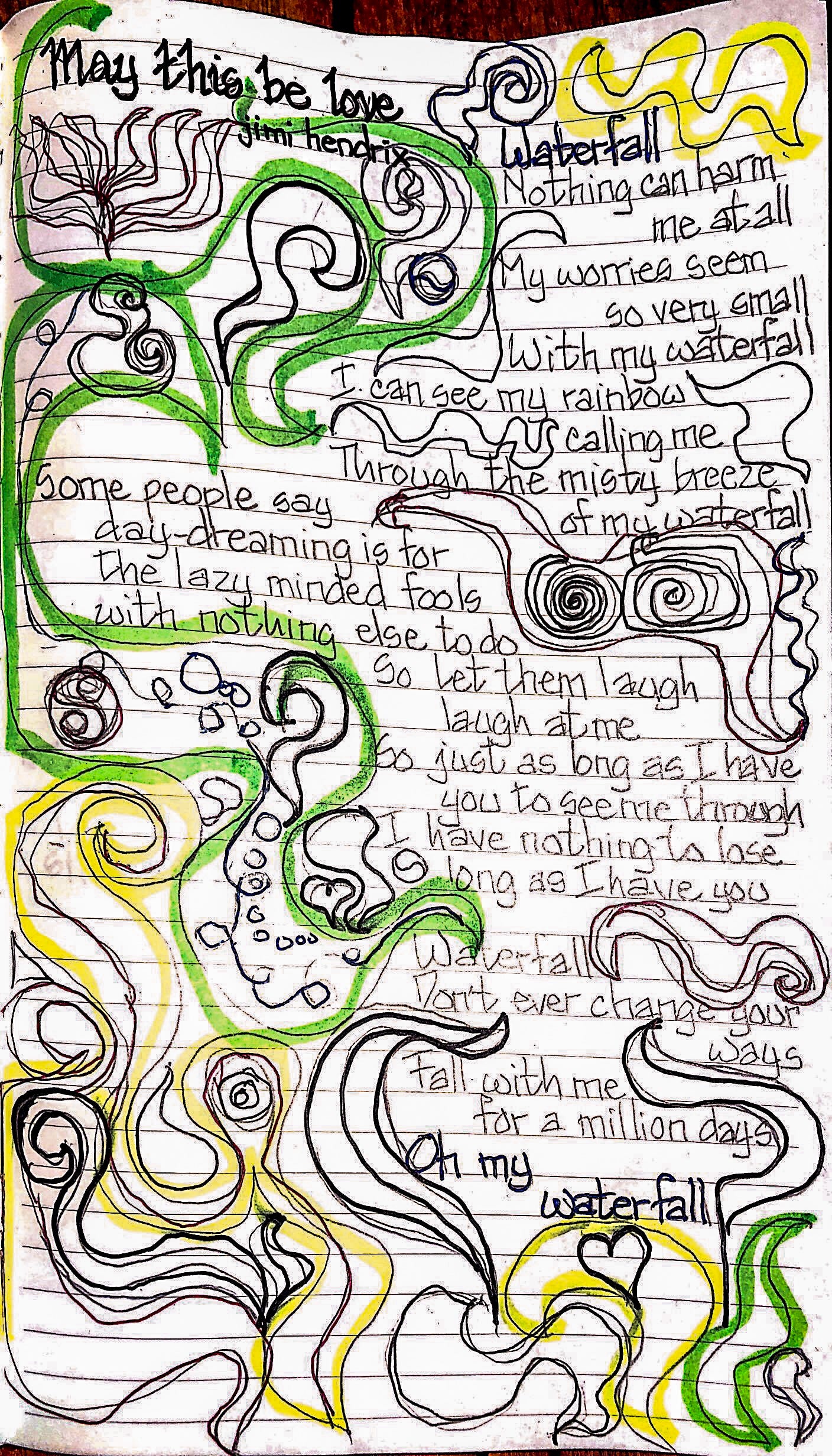 waterfalls of what’s been written and re-written…