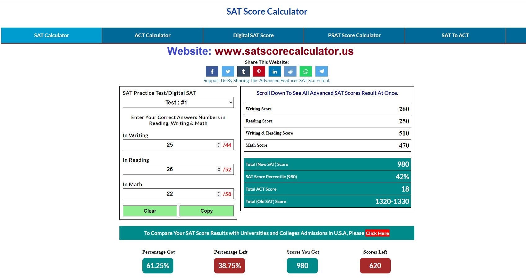 SATScoreCalculator – Medium