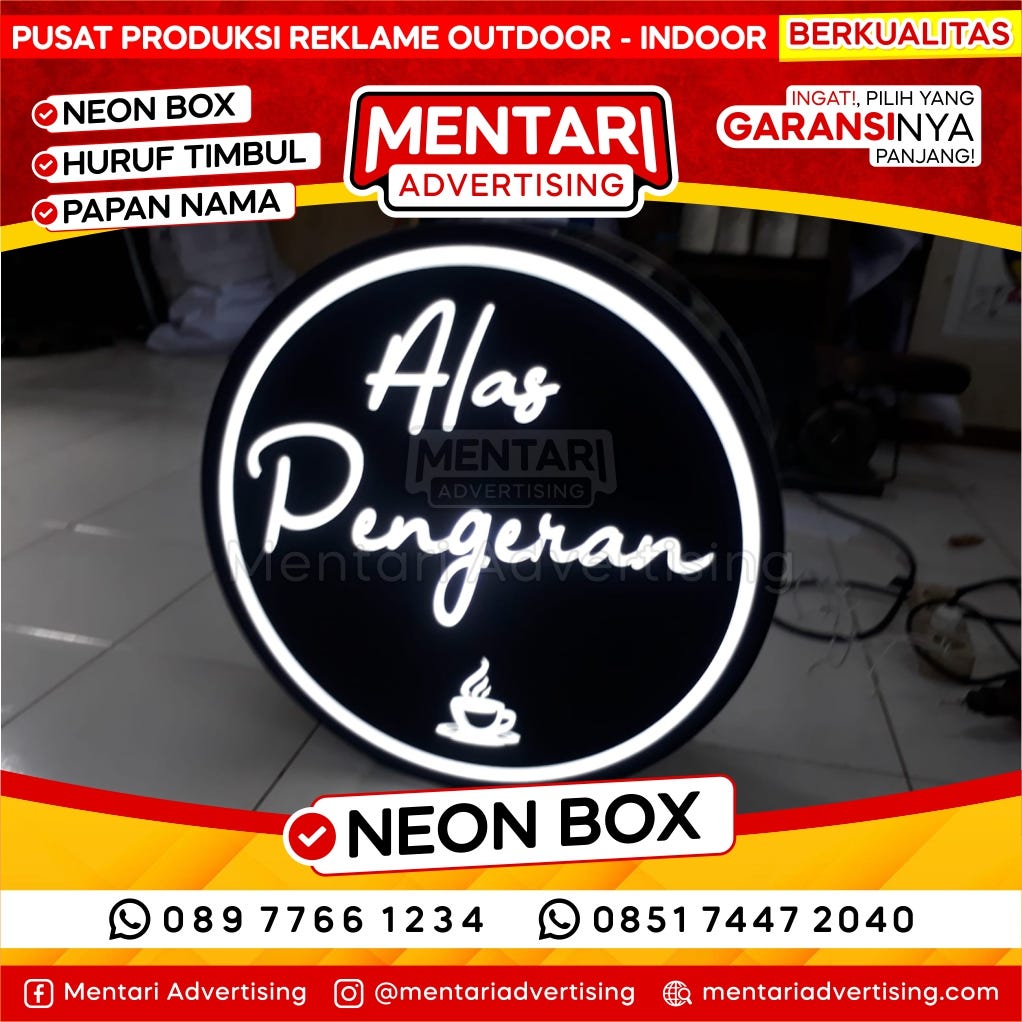 Jasa Pembuatan Neon Box Surabaya – Medium