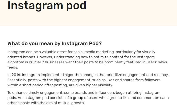 what are instagram pods – Medium