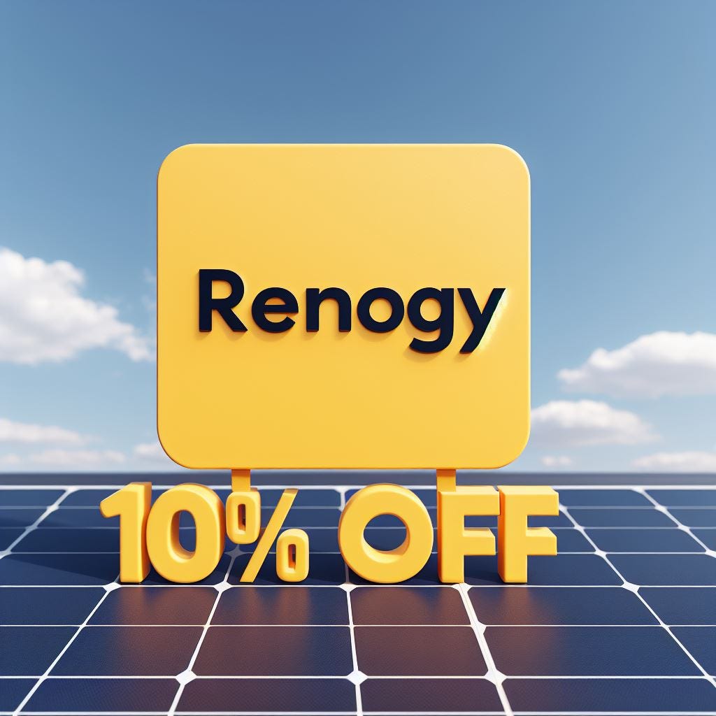 Renogy use this code coupon 4ZN6X5N – Medium