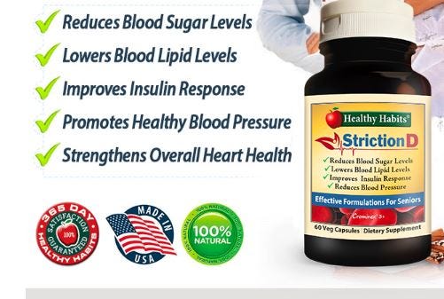 About – StrictionD Blood Sugar Support – Medium