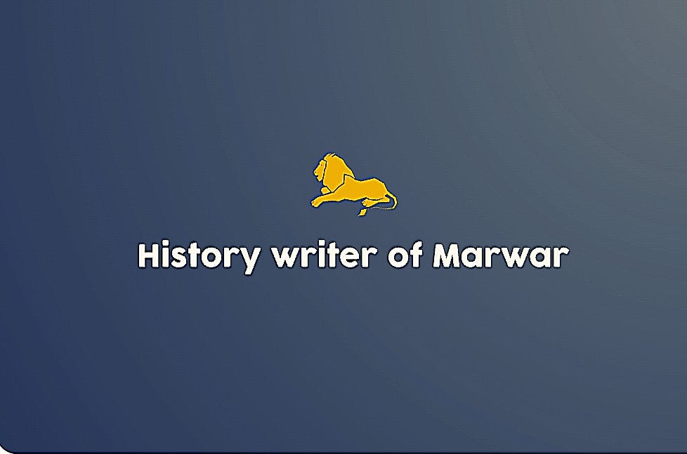 HISTORY WRITER OF MARWAR – Medium