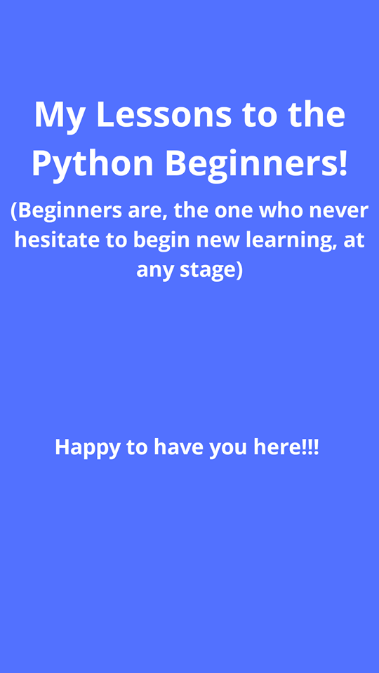Python Beginners!