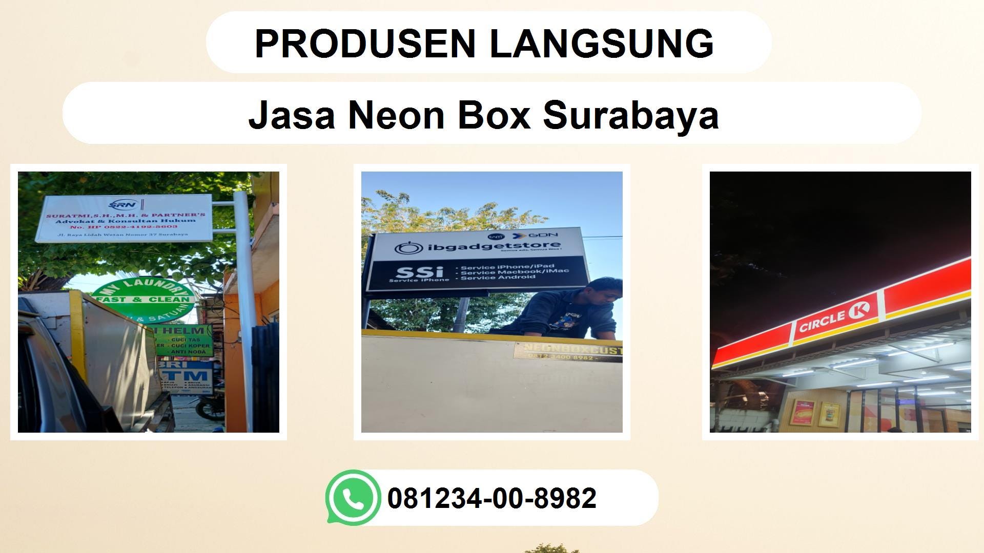 Jasa Neon Box Nama Toko Surabaya WA 081234-00-8982 – Medium