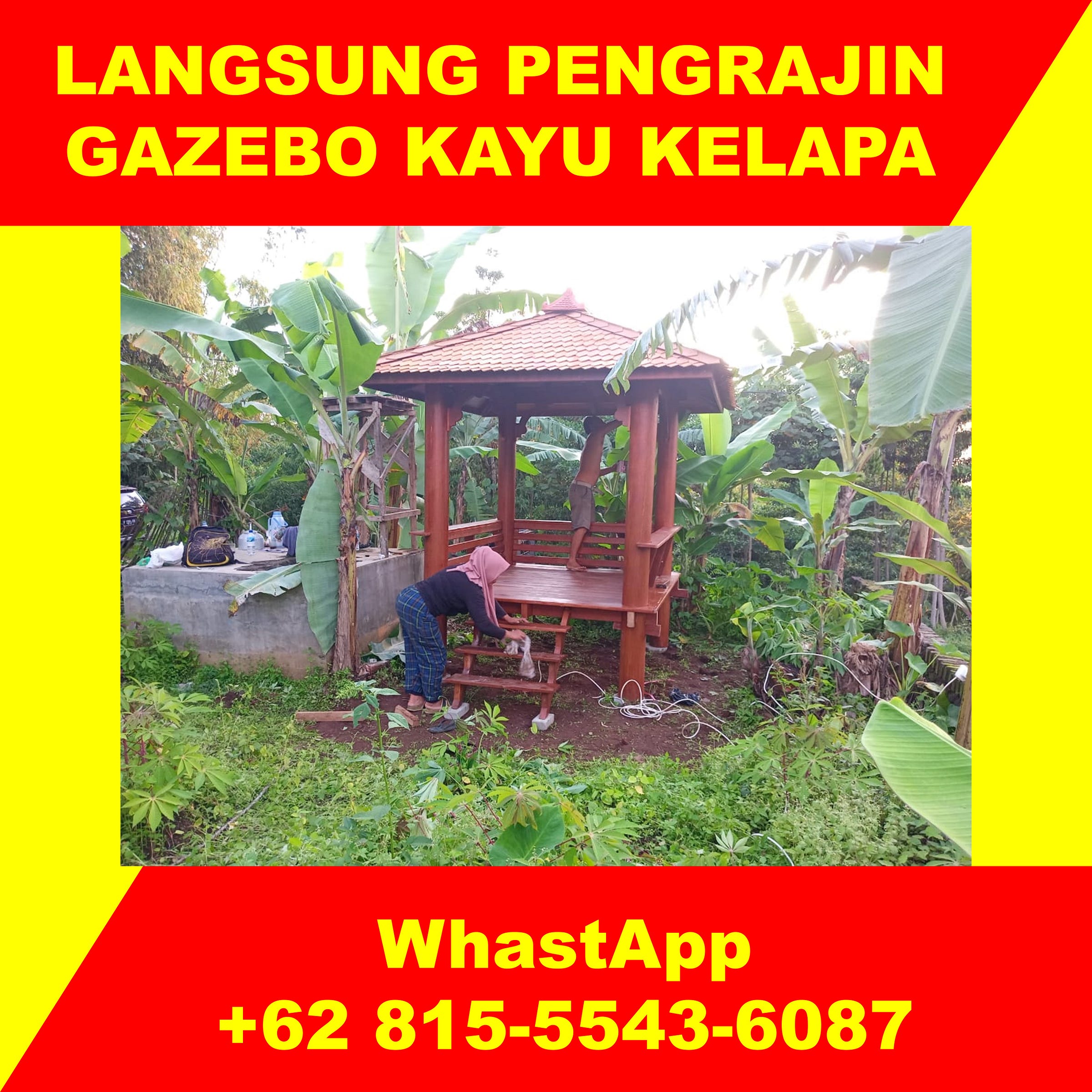 Jasa Pembuatan Gazebo Kayu Kelapa – Medium