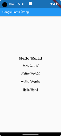 Flutter: Google Fonts. Flutter’da farklı font kullanarak… | by Oya Özcan | Medium