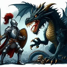 A brave knight and an evil dragon. | by DyaconF | Mar, 2024 | Medium